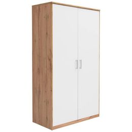 Xora Drehtürenschrank , Weiß, Eiche Wotan , Holzwerkstoff , 1 Fächer , 106x194x54 cm , erweiterbar , Schlafzimmer, Kleiderschränke, Drehtürenschränke