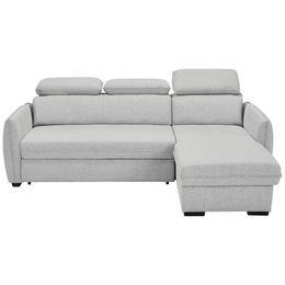 CARRYHOME Ecksofa , Hellgrau , Textil , 3-Sitzer , seitenverkehrt montierbar, L-Form , 237x182 cm , Stoffauswahl, Liegefunktion, Schlafen auf