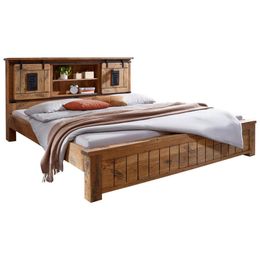 Livetastic Bett , Natur , Holz , Mangoholz , massiv , 180x200 cm , Schlafzimmer, Betten, Futonbetten