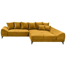 CARRYHOME Ecksofa , Gelb , Textil , 4-Sitzer , Füllung: Schaumstoff , seitenverkehrt montierbar, L-Form , 310x185 cm , Liegefunktion, Schlafen auf