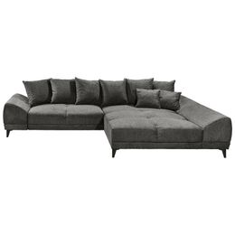 CARRYHOME Ecksofa , Anthrazit , Textil , 4-Sitzer , Füllung: Schaumstoff , seitenverkehrt montierbar, L-Form , 310x185 cm , Liegefunktion, Schlafen