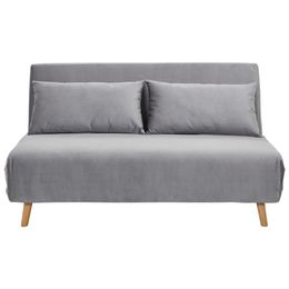 CARRYHOME Schlafsofa , Hellgrau , Textil , Birke , vollmassiv , 2-Sitzer , Füllung: Polyester , 141x81x90 cm , Bsci , Relaxfunktion, Liegefunktion ,