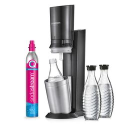 SodaStream Wassersprudler Crystal inkl. 3 Flaschen , Titanfarben , 29x45x20 cm , ISO 9001, Dekra , Küchengeräte, Wasseraufbereitung, Wassersprudler