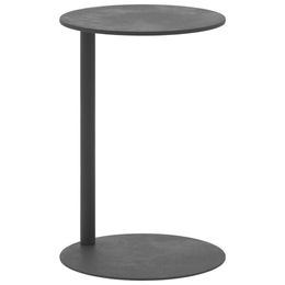 Lomoco Beistelltisch , Anthrazit , Metall , rund , C-Form , 53 cm , einfacher Aufbau , Wohnzimmer, Wohnzimmertische, Beistelltische, Beistelltische