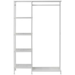 PBJ Garderobenschrank , Weiß , Metall , 5 Fächer , 100x165x36 cm , Garderobe, Garderobenschränke, Garderobenschränke