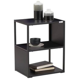 CARRYHOME Beistelltisch , Schwarz , Metall , rechteckig , eckig , 30x51x40 cm , einfacher Aufbau , Wohnzimmer, Wohnzimmertische, Beistelltische,