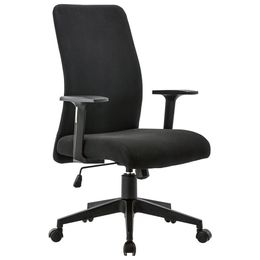 CARRYHOME Drehstuhl , Schwarz , Metall, Kunststoff, Textil , Drehkreuz , 62x102.5-112x57 cm , Arbeitszimmer, Bürostühle, Drehstühle