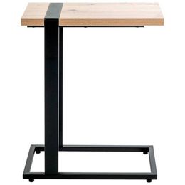 Xxxl Beistelltisch , Schwarz, Eiche , Metall, Holzwerkstoff , rechteckig , Flachrohr, eckig , 24x64x49 cm , gastro- und objekttauglich, einfacher