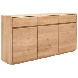 Linea Natura Sideboard , Wildeiche , Holz , Wildeiche , massiv , 3 Fächer , 3 Schubladen , 179x91x41 cm , Typenauswahl, Beimöbel erhältlich, stehend ,