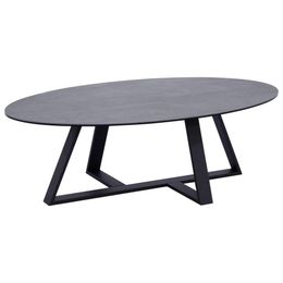 Novel Couchtisch , Grau, Schwarz , Metall, Glas, Keramik , oval , eckig, Flachrohr , 70x38x120 cm , einfacher Aufbau , Wohnzimmer, Wohnzimmertische,