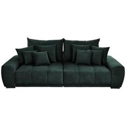 CARRYHOME Bigsofa , Dunkelgrün , Textil , Buche , massiv , 3-Sitzer , Füllung: Schaumstoff , 280x67x120 cm , Stoffauswahl, Rücken echt , Wohnzimmer,