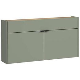 Xxxl Hängeschuhschrank GW-Ameca , Eiche, Pastellgrün , Holzwerkstoff , 4 Fächer , 1 Schubladen , 110x57x22 cm , Beimöbel erhältlich, Typenauswahl,