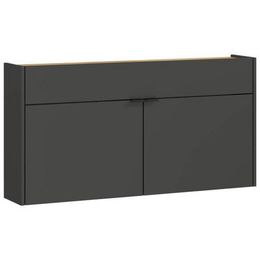 Xxxl Hängeschuhschrank GW-Ameca , Graphit, Eiche , Holzwerkstoff , 4 Fächer , 1 Schubladen , 110x57x22 cm , Beimöbel erhältlich, Typenauswahl, hängend