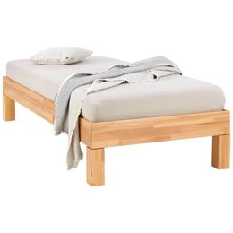 Mid.you Futonbett , Kernbuche , Holz , Kernbuche , massiv , 90x200 cm , für Rollrost geeignet, Lattenrost geeignet , Schlafzimmer, Betten, Futonbetten