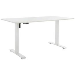 Livetastic Schreibtisch , Weiß , Metall, Holzwerkstoff , rechteckig , eckig , 80x73-123x160 cm , höhenverstellbar , Arbeitszimmer, Schreibtische,