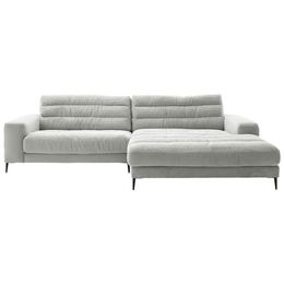 Dieter Knoll Collection Dieter Knoll Ecksofa Badia , Hellgrau , Textil , 4-Sitzer , Füllung: Polyurethan (Pur) , Ottomane rechts , 296x207 cm , Goldenes M, DGM ,