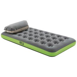 Bestway Luftbett , Grau, Grün , Kunststoff , 99x22x188 cm , integriertes Kissen, beflockte Schlafseite , Schlafzimmer, Betten, Gästebetten