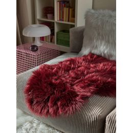 benuta Pop Waschbarer Hochflor Shaggyteppich Nanuk Bordeaux 60x90 cm - Bettvorleger für Schlafzimmer