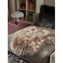 benuta Pop Waschbarer Hochflor Shaggyteppich Nanuk Beige 60x90 cm - Bettvorleger für Schlafzimmer