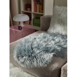 benuta Pop Waschbarer Hochflor Shaggyteppich Nanuk Blau 60x90 cm - Bettvorleger für Schlafzimmer