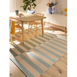 benuta Nest Flachgewebeteppich Judith Multicolor/Blau 160x230 cm - Bunter Teppich f&uuml;r Wohnzimmer