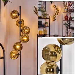 hofstein Ripoll Stehleuchte Glas 15 cm Gold, 6-flammig