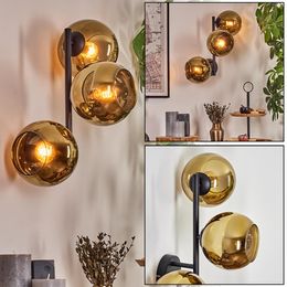 hofstein Koyoto Wandleuchte Glas 15 cm Gold, 3-flammig