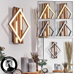 hofstein Ellekilde Wandleuchte LED Braun, Holzoptik, Schwarz, 1-flammig