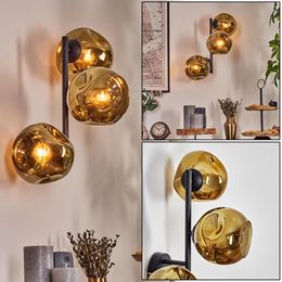 hofstein Ripoll Wandleuchte Glas 15 cm Gold, 3-flammig