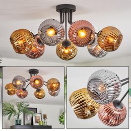 hofstein Ripoll Deckenleuchte Glas 15 cm Chrom, Gold, Kupferfarben, Rauchfarben, 7-flammig