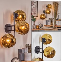hofstein Ripoll Wandleuchte Glas 15 cm Gold, 3-flammig