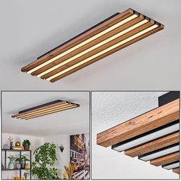 hofstein Tandragee Deckenleuchte LED Holzoptik, Schwarz, 1-flammig