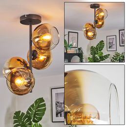 hofstein Koyoto Deckenleuchte Glas 15 cm Gold, Klar, 4-flammig