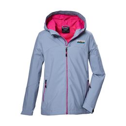 Funktionsjacke Killtec "KOS 146 GRLS JCKT", Kinder, Gr. 128, blau (jeans), Oberstoff: 100% Polyester, Futter: 100% Polyester, sportlich, Jacken, Wasserdichte Mädchen Funktionsjacke, PFAS-frei imprägniert