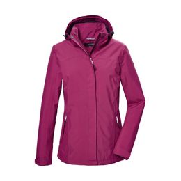 Outdoorjacke Killtec "KOS 26 WMN JCKT", Damen, Gr. 38, rot (weinrot), Oberstoff: 100% Polyester, Futter: 100% Polyester (recycelt), sportlich, Jacken, Wasserdicht, atmungsaktiv, abnehmbare Kapuze, recyceltes Material