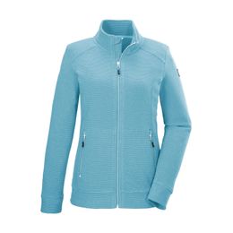 Fleecejacke Killtec "KOS 100 WMN FLC JCKT", Damen, Gr. 38, blau, Oberstoff: 100% Polyester, sportlich, Jacken, Gestreifte Damen-Fleecejacke mit Zipper-Taschen und Kinnschutz