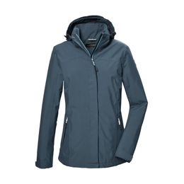 Outdoorjacke Killtec "KOS 26 WMN JCKT", Damen, Gr. 36, blau (royalblau), Oberstoff: 100% Polyester, Futter: 100% Polyester (recycelt), sportlich, Jacken, Wasserdicht, atmungsaktiv, abnehmbare Kapuze, recyceltes Material