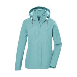 Outdoorjacke Killtec "KOS 61 WMN JCKT", Damen, Gr. 36, blau (aquablau), Oberstoff: 100% Polyester, Futter: 100% Polyester, sportlich, Jacken, Wasserdicht, atmungsaktiv, abnehmbare Kapuze, nachhaltige Herstellung