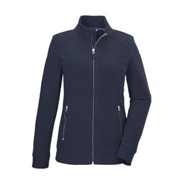 Fleecejacke Killtec "KOS 100 WMN FLC JCKT", Damen, Gr. 36, blau (nachtblau), Oberstoff: 100% Polyester, sportlich, Jacken, Gestreifte Damen-Fleecejacke mit Zipper-Taschen und Kinnschutz