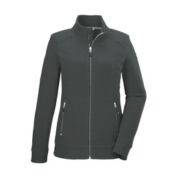 Fleecejacke Killtec "KOS 100 WMN FLC JCKT", Damen, Gr. 40, grün (dunkelgrün), Oberstoff: 100% Polyester, sportlich, Jacken, Gestreifte Damen-Fleecejacke mit Zipper-Taschen und Kinnschutz