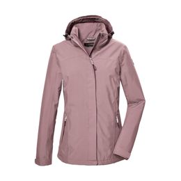 Outdoorjacke Killtec "KOS 26 WMN JCKT", Damen, Gr. 44, rosa (rauchrosa), Oberstoff: 100% Polyester, Futter: 100% Polyester (recycelt), sportlich, Jacken, Wasserdicht, atmungsaktiv, abnehmbare Kapuze, recyceltes Material