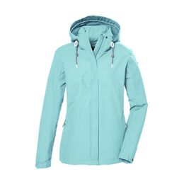 Outdoorjacke Killtec "KOS 61 WMN JCKT", Damen, Gr. 36, blau (aquablau), Oberstoff: 100% Polyester, Futter: 100% Polyester, sportlich, Jacken, Wasserdicht, atmungsaktiv, abnehmbare Kapuze, nachhaltige Herstellung