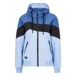 Funktionsjacke Ragwear "NUGGIE OMBRE O", Damen, Gr. L (40), blau, Web, Obermaterial: 100% Polyester, mehrfarbig, kontrastfarbene Details, colorblocking, casual, figurbetont, Langarm Rippbündchen, Jacken, Übergangsjacke aus wasserabweisendem Material