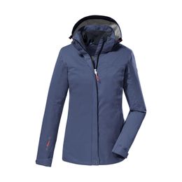 Outdoorjacke Killtec "KOS 133 KG WMN JCKT", Damen, Gr. 18, blau (denim), Oberstoff: 100% Polyester, Futter: 100% Polyester, sportlich, Jacken, wasserdichte Funktionsjacke in Kurzgröße: verkürzte Ärmel u Rumpf