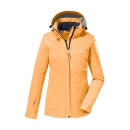 Outdoorjacke Killtec "KOS 133 KG WMN JCKT", Damen, Gr. 18, orange (pfirsich), Oberstoff: 100% Polyester, Futter: 100% Polyester, sportlich, Jacken, wasserdichte Funktionsjacke in Kurzgröße: verkürzte Ärmel u Rumpf