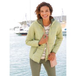 WITT Damen Steppjacke mit Kontrast-Paspeln, lindgr&uuml;n-khaki, Gr&ouml;&szlig;e 38