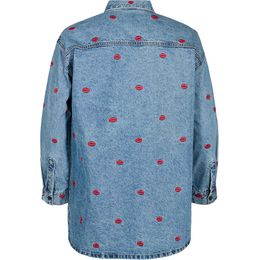 ZIZZI Bluse 'FLOWER' Damen Gr&ouml;&szlig;e 9XL/10XL hellblau / blutrot