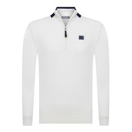 Jacey Quinn Moderner Passmeld halb Zip Pullover Herren Größe L ecru