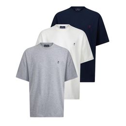 Jacey Quinn 3 PACK of Oversize T-Shirt Herren Größe XXL blau / grau / weiß