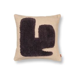 ferm LIVING - Lay Kissen 50 x 50 cm, sand / dunkelbraun